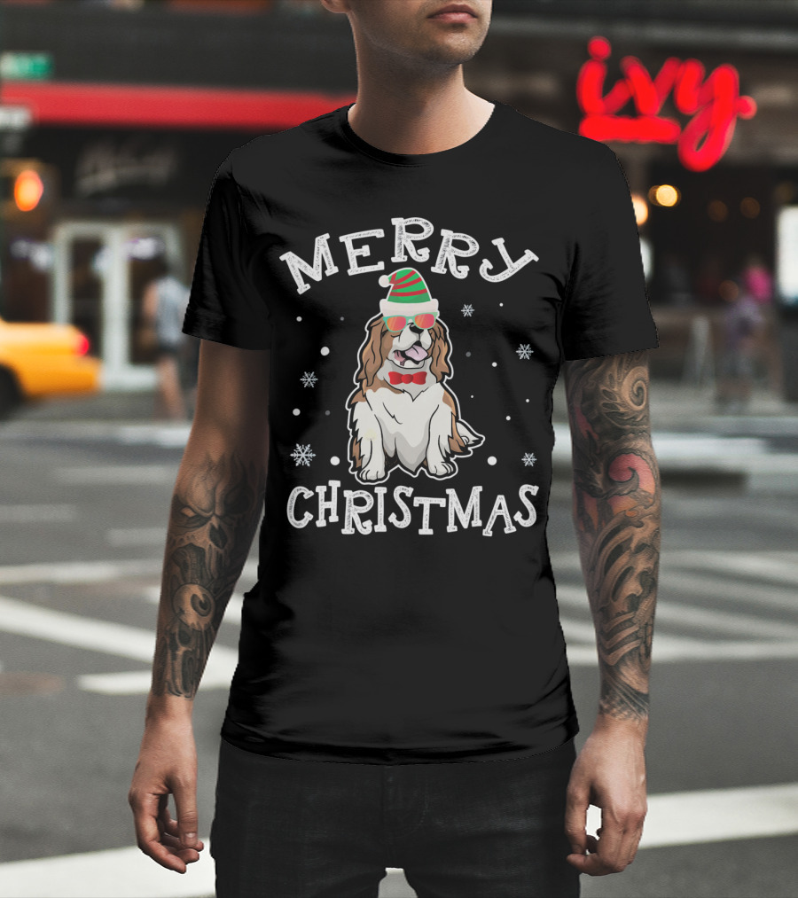CAVALIER KING CHARLES SPANIEL Merry Christmas Noel Hat T-Shirt