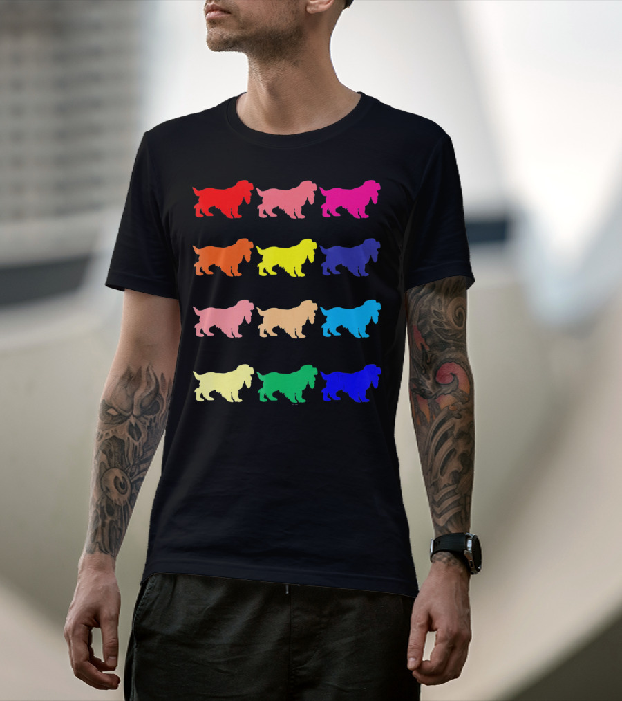 Cocker Spaniel Dog Lovers Multicolored Pop T-Shirt