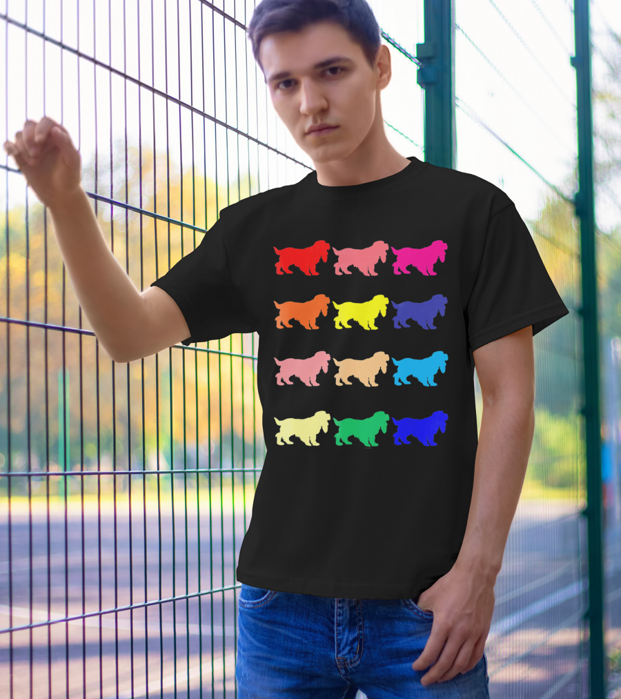 Cocker Spaniel Dog Lovers Multicolored Pop T-Shirt