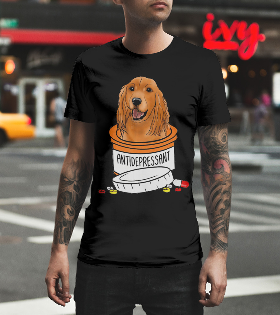 Cocker Spaniel Antidepressant Medicine In Pill Bottle T-Shirt