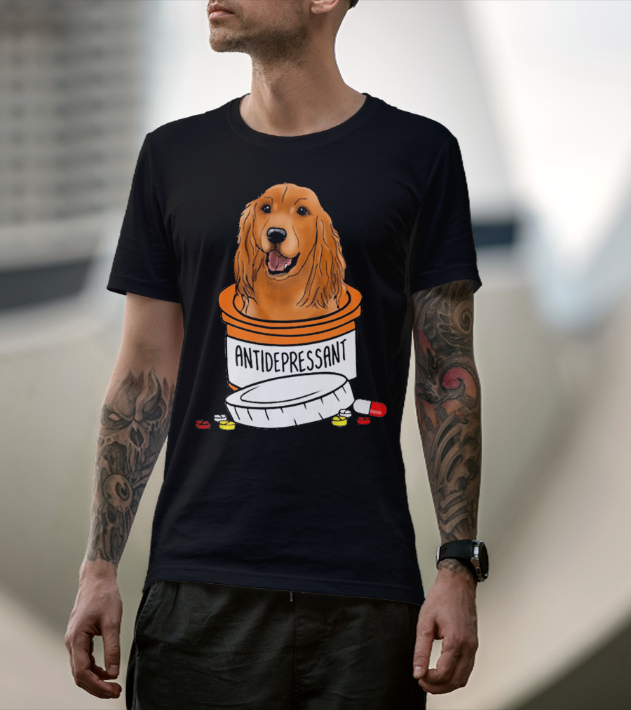 Cocker Spaniel Antidepressant Medicine In Pill Bottle T-Shirt