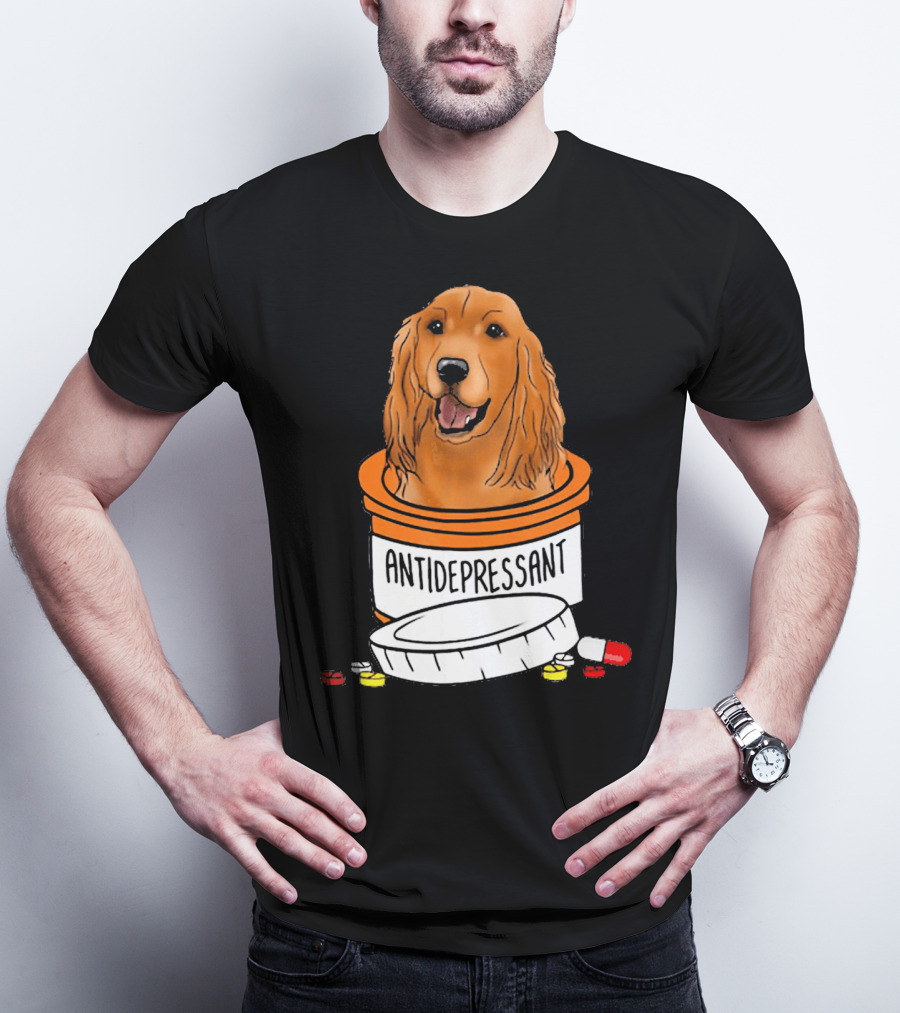 Cocker Spaniel Antidepressant Medicine In Pill Bottle T-Shirt