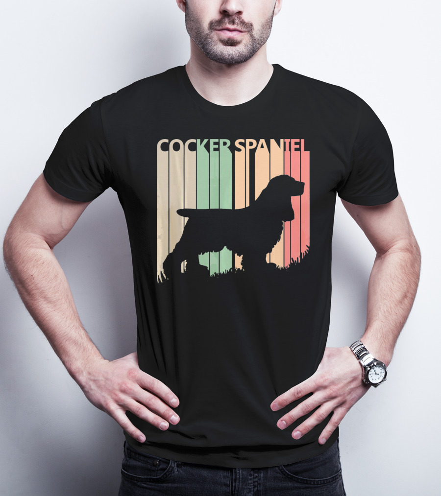 Cocker Spaniel Vintage Silhouette Valentine's Day T-Shirt