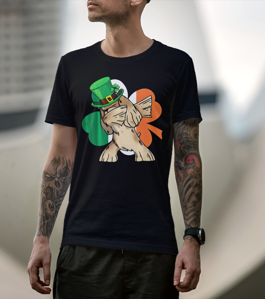 Dabbing Cocker Spaniel Irish Flag Shamrock St. Patrick's Day T-Shirt