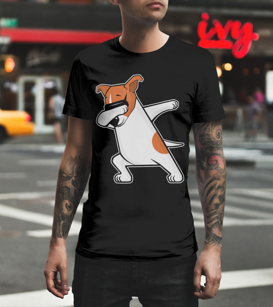 Jack Russell Dog Doing The Dab Dance Funny Cute T-Shirt