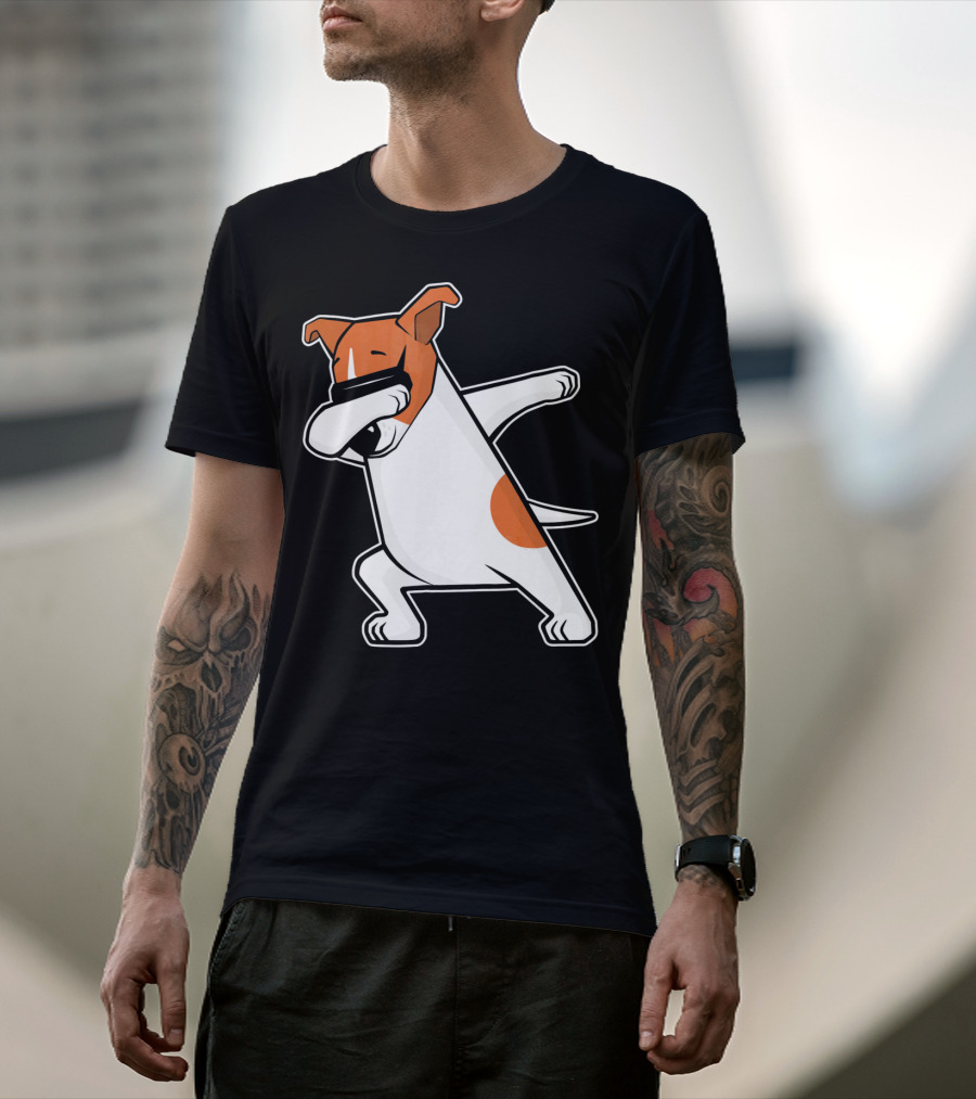 Jack Russell Dog Doing The Dab Dance Funny Cute T-Shirt