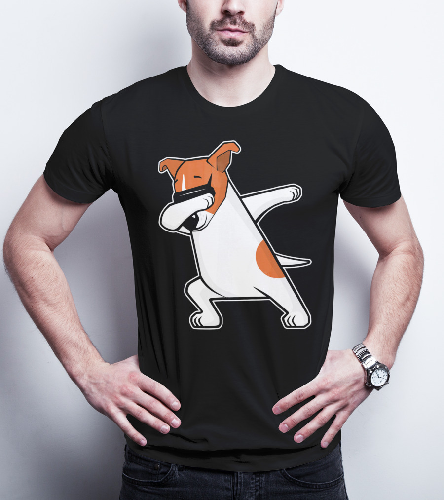 Jack Russell Dog Doing The Dab Dance Funny Cute T-Shirt