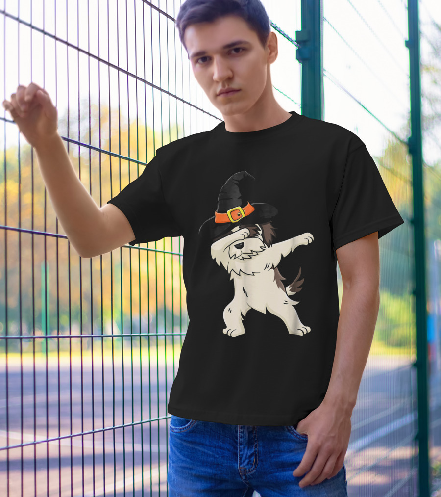 Dabbing Shih Tzu In Witch Hat Halloween T-Shirt