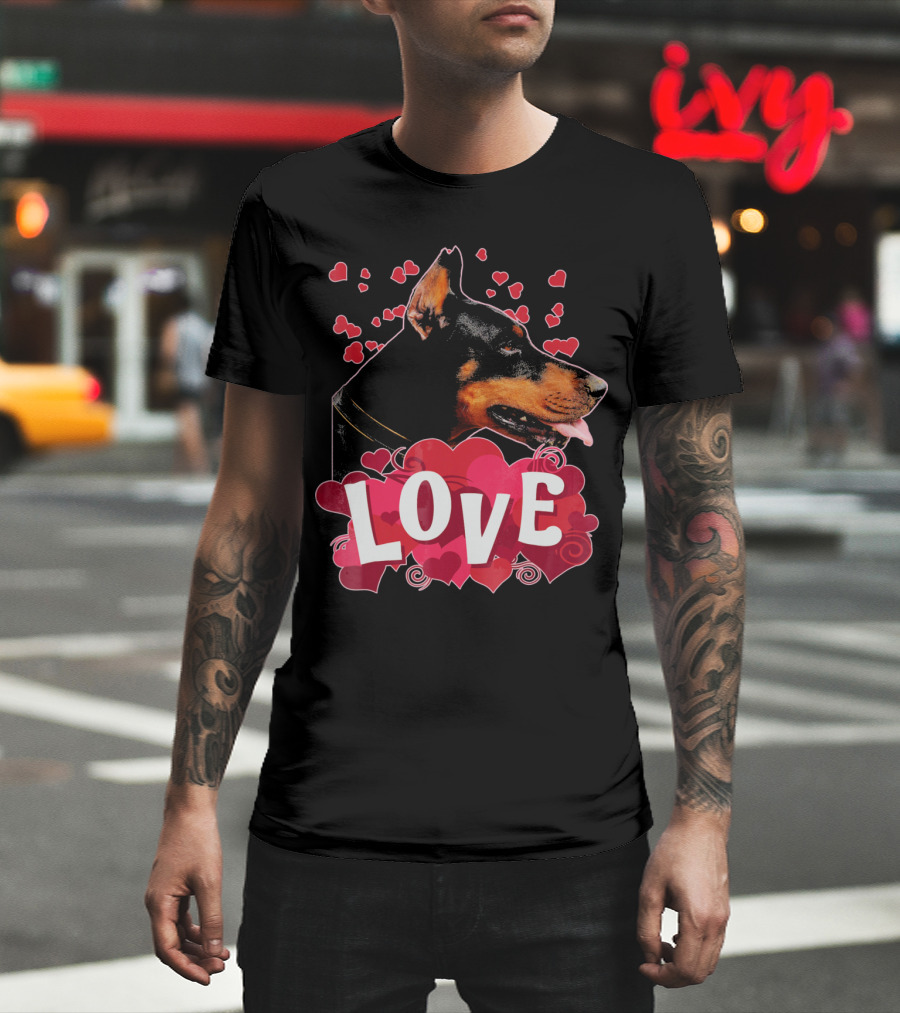 LOVE Doberman Pincher Dog T-Shirt