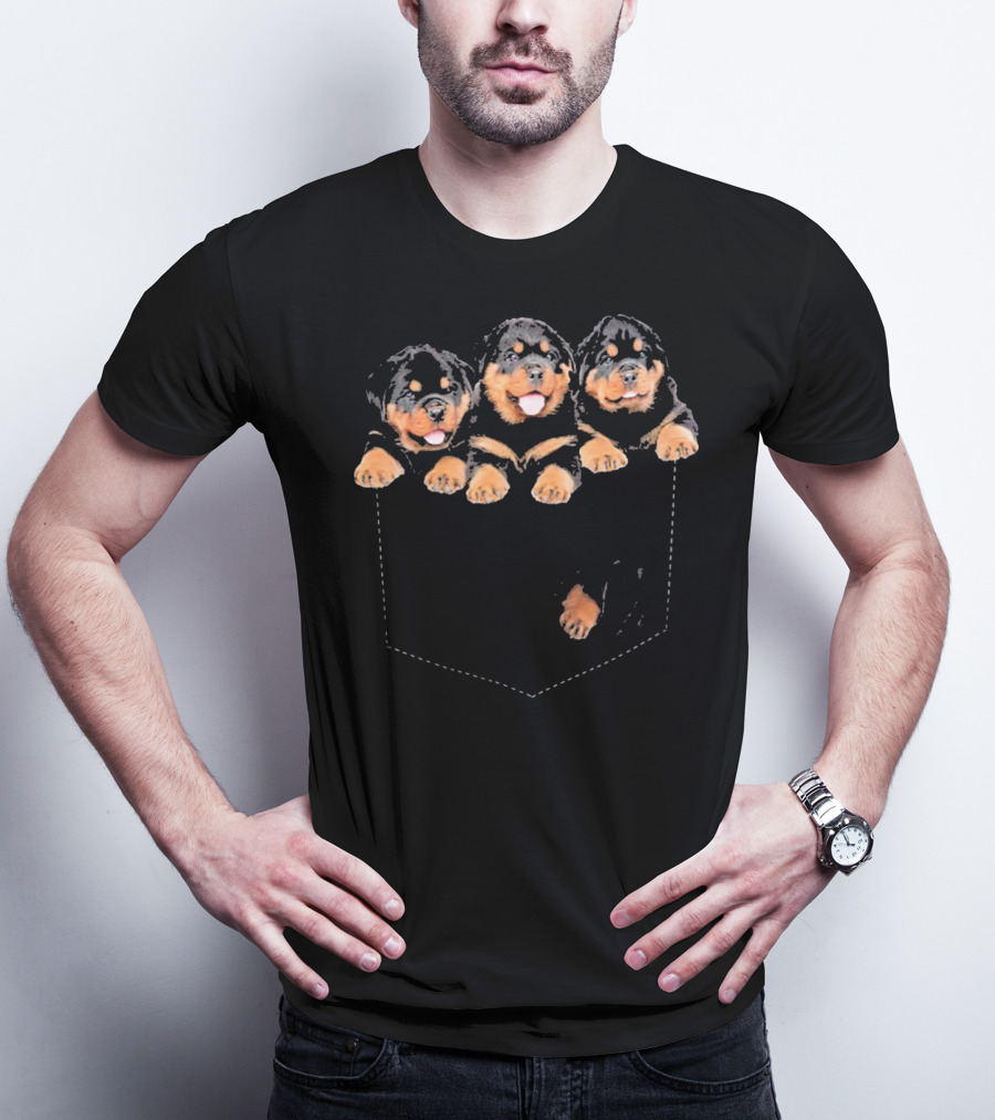 Rottweiler Puppies Trio In Your Pocket T-Shirt
