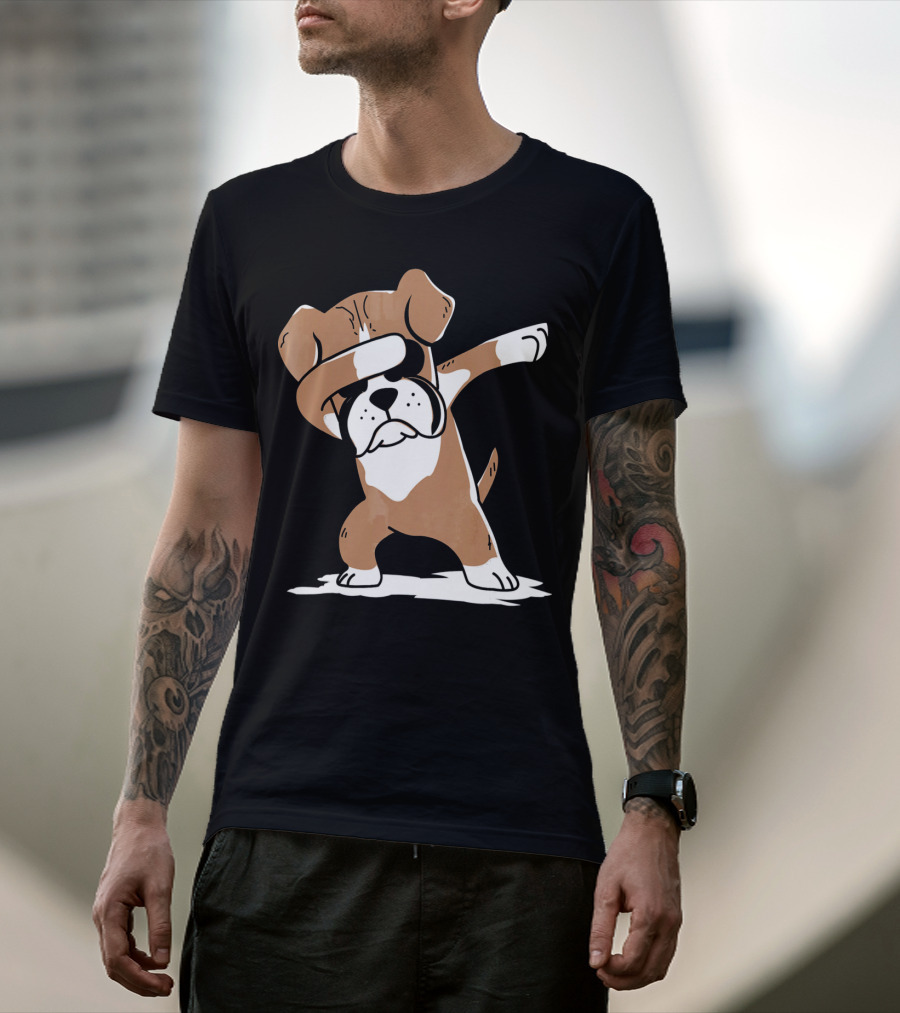 Funny Boxer Dog Dabbing T-Shirt