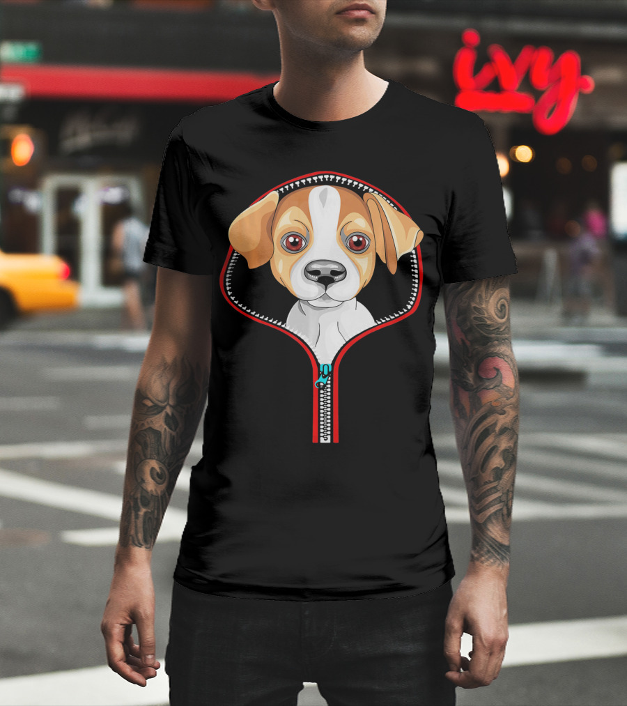 Funny Jack Russell Puppy In Zipper T-Shirt