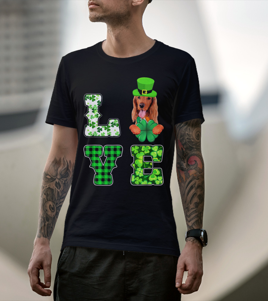LOVE Funny St Patricks Day Cocker Spaniel Lover T-Shirt