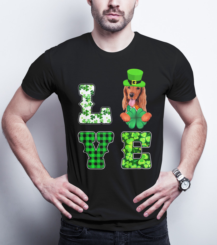 LOVE Funny St Patricks Day Cocker Spaniel Lover T-Shirt