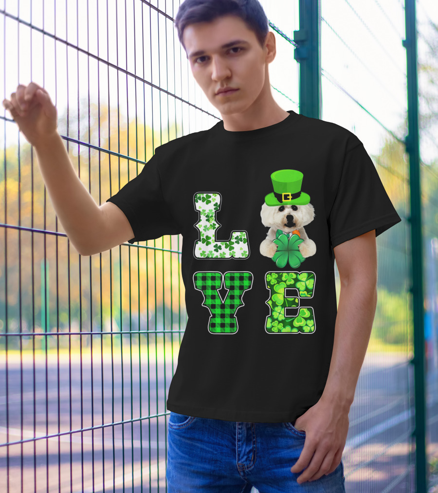 Funny St Patricks Day Maltese Love Shamrock Clovers T-Shirt