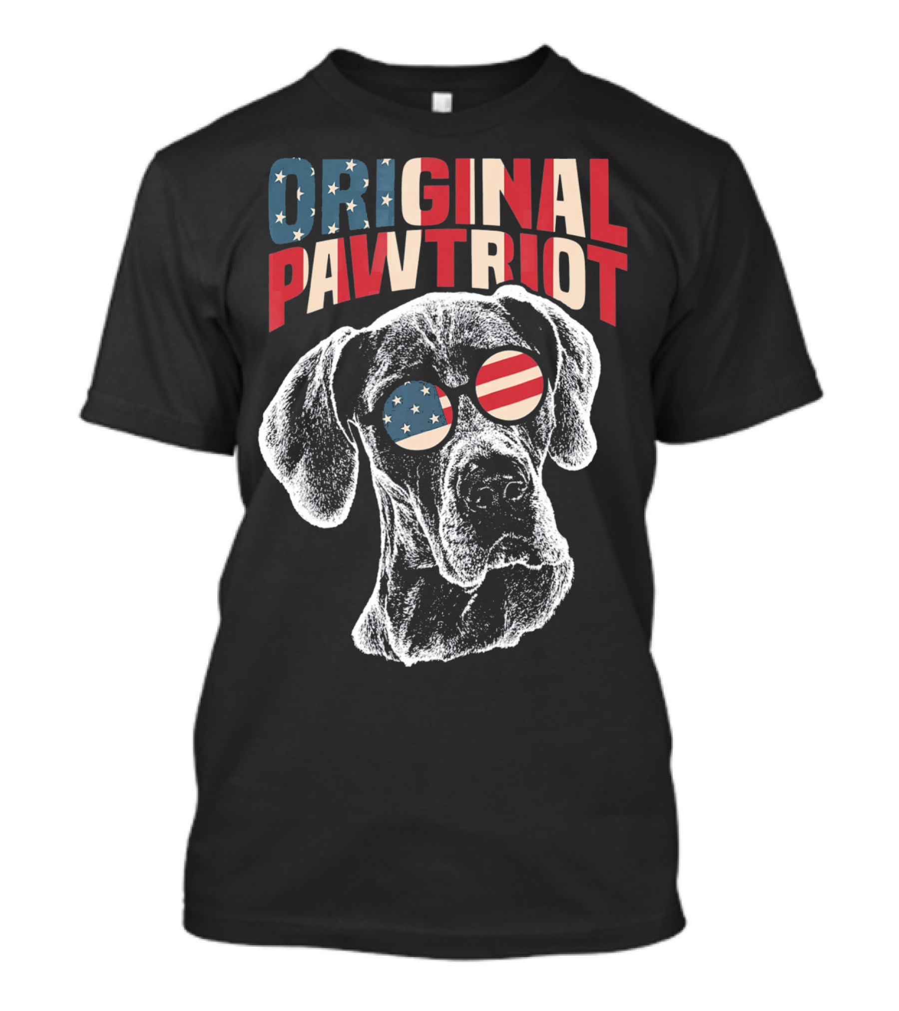 Original Pawtriot Great Dane USA Flag Funny July T-Shirt