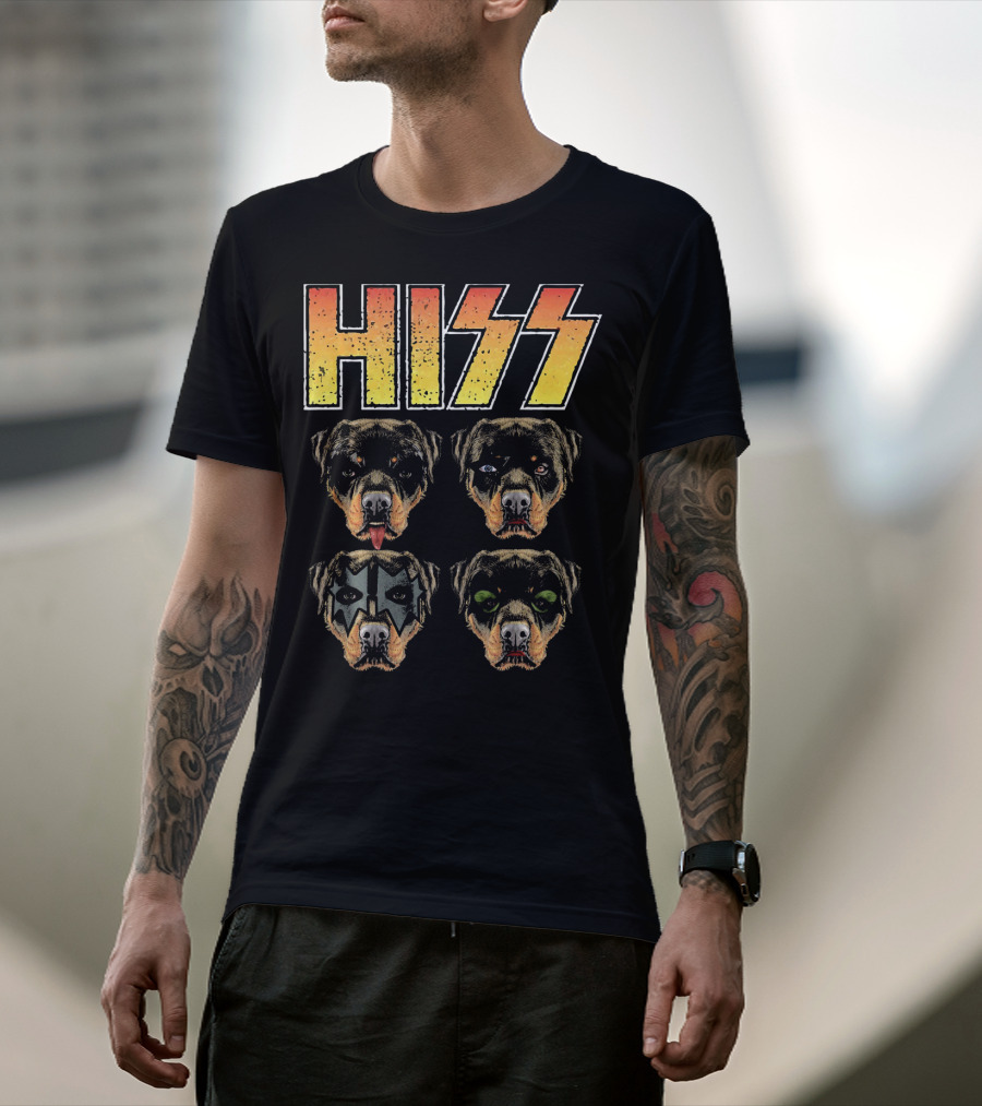 Hiss Rottweiler Rott Rottie Rockin' Faces T-Shirt