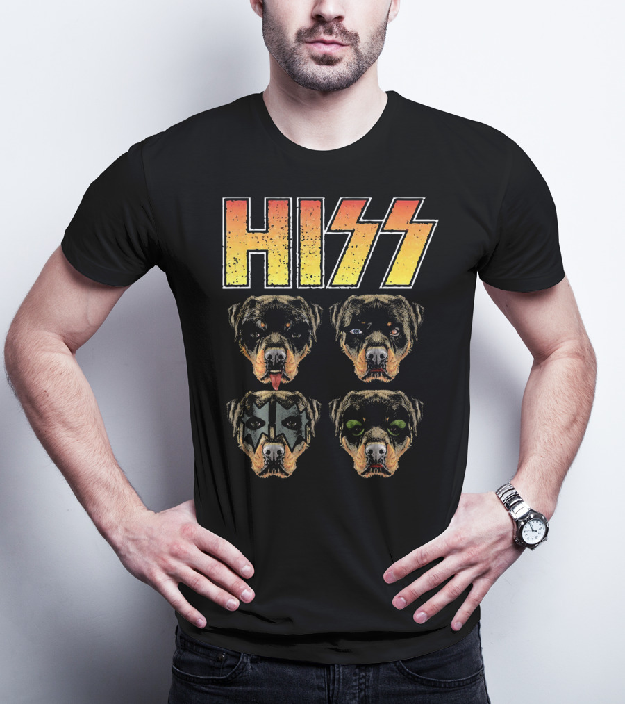 Hiss Rottweiler Rott Rottie Rockin' Faces T-Shirt