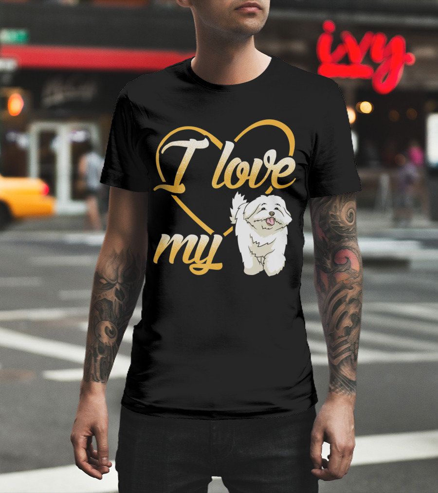 I Love My Maltese Dog Heart T-Shirt