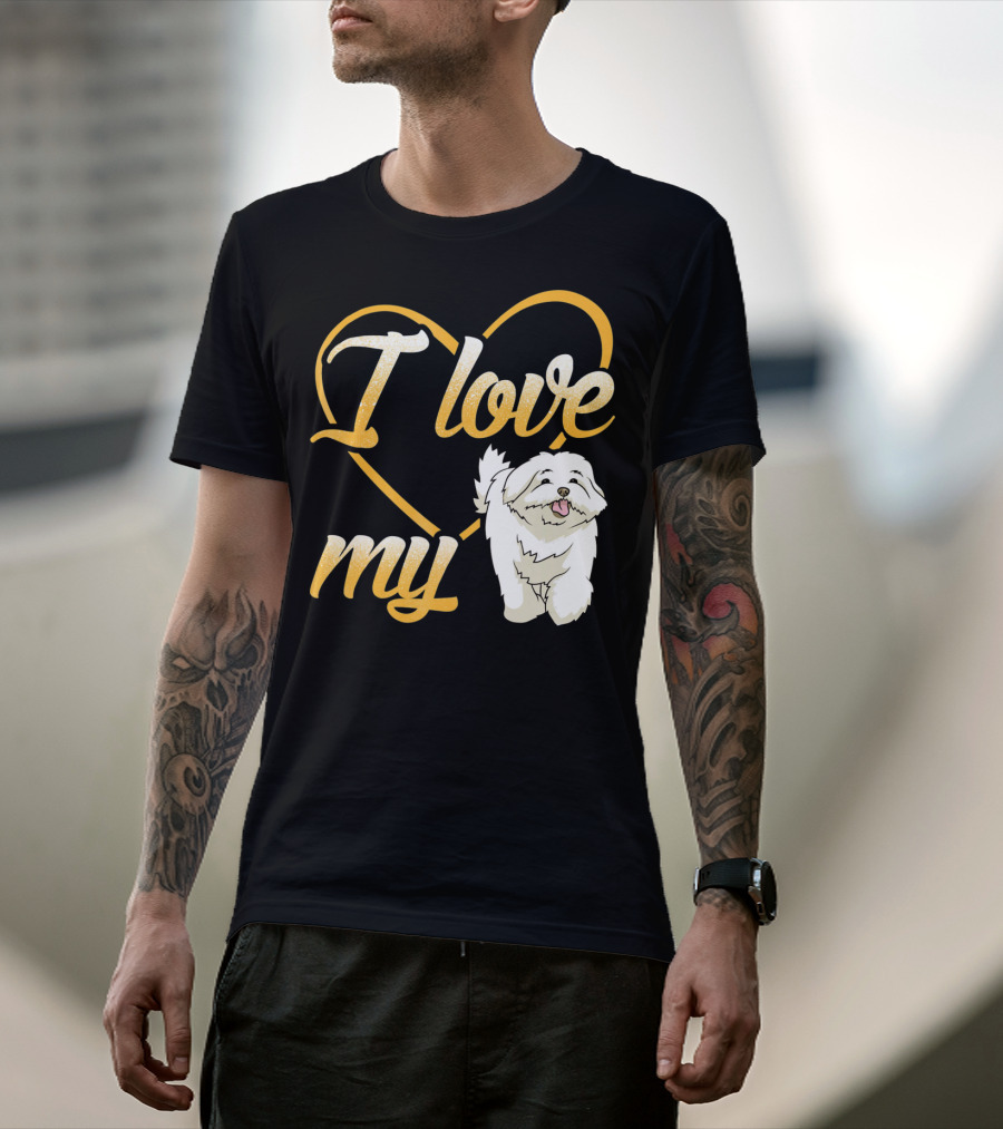 I Love My Maltese Dog Heart T-Shirt