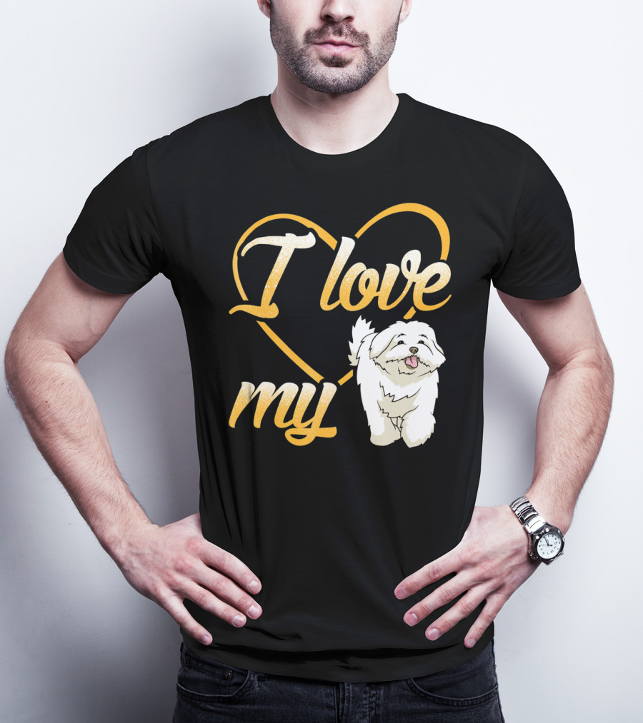 I Love My Maltese Dog Heart T-Shirt