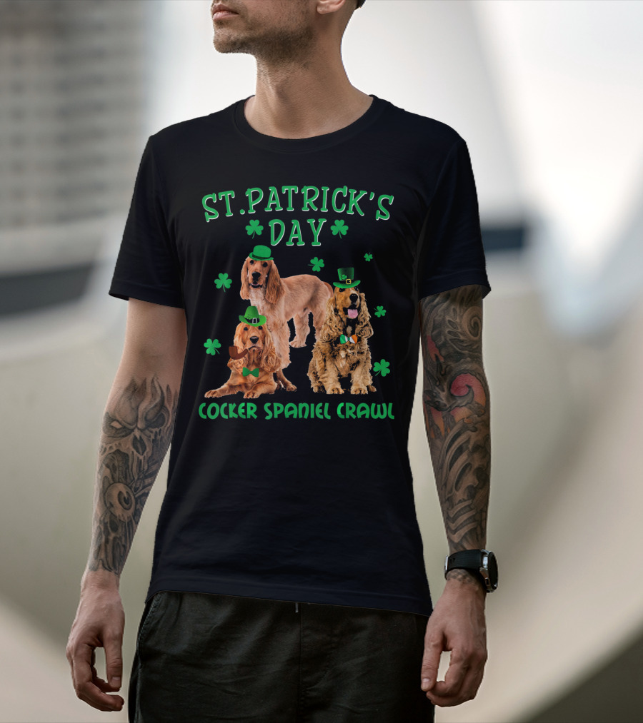 St. Patrick's Day Cocker Spaniel Crawl T-Shirt