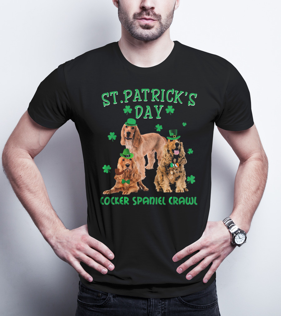 St. Patrick's Day Cocker Spaniel Crawl T-Shirt