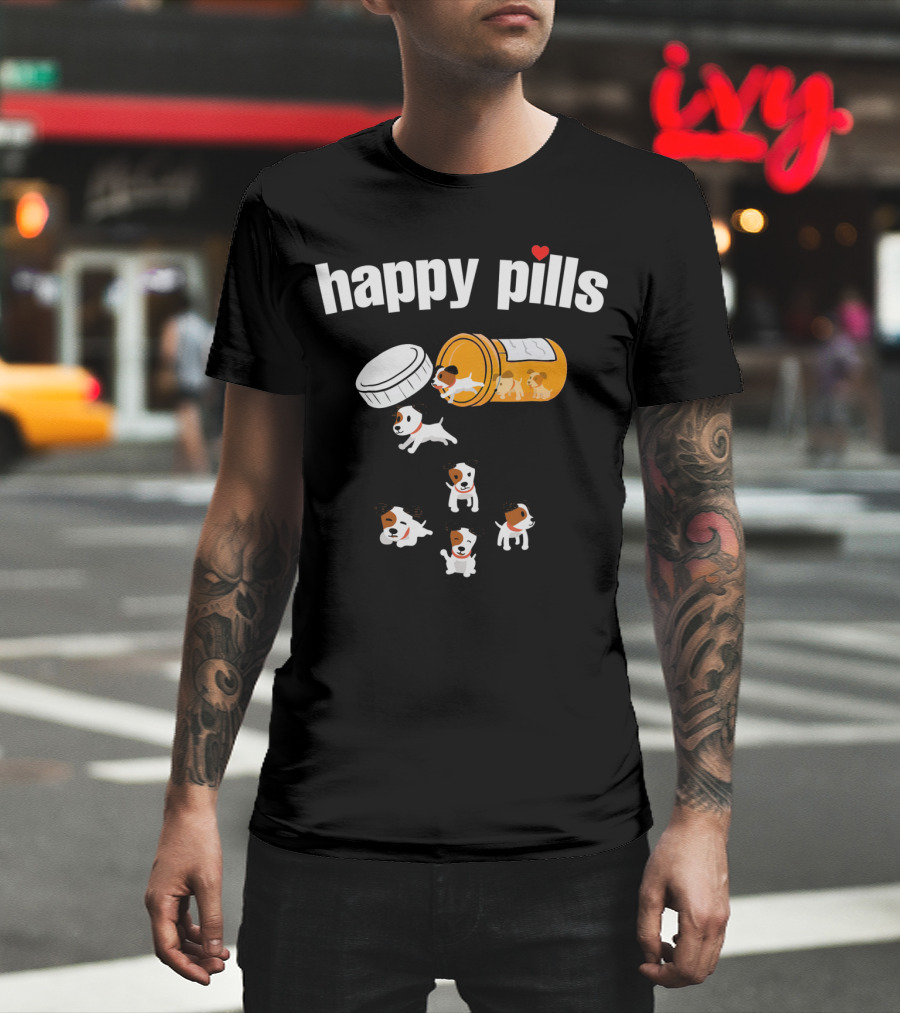 Happy Pills Jack Russell Terrier Funny Dog Love T-Shirt