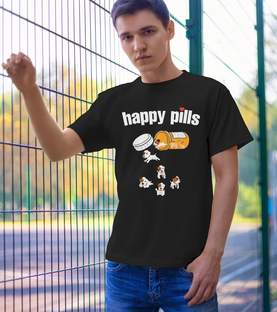 Happy Pills Jack Russell Terrier Funny Dog Love T-Shirt