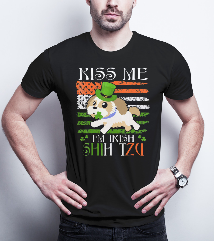 Kiss Me I'm Irish Shih Tzu St Patrick's Day T-Shirt