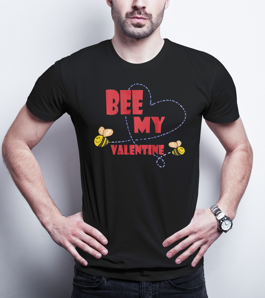 Bee My Valentine Beekeeper Cou With Heart And Bees T-Shirt