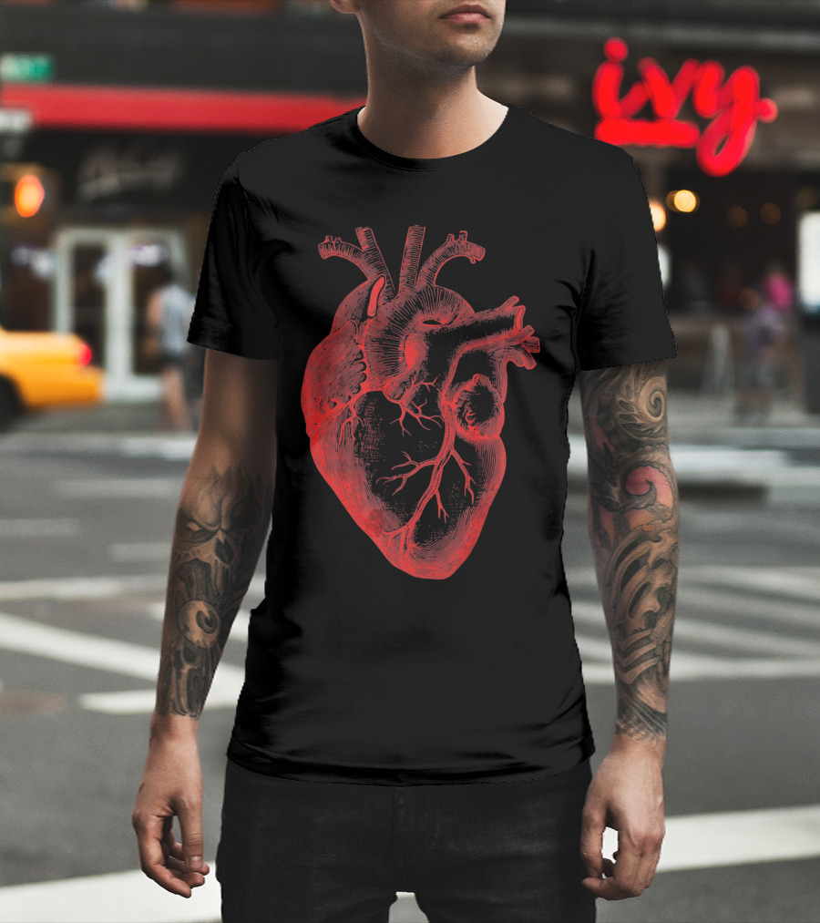Boy Valentine Cool Men Anatomical Heart T-Shirt