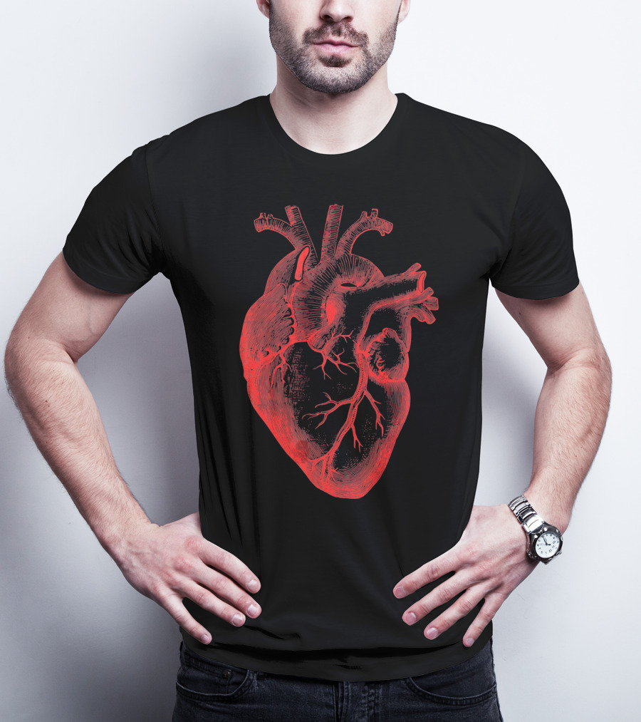 Boy Valentine Cool Men Anatomical Heart T-Shirt
