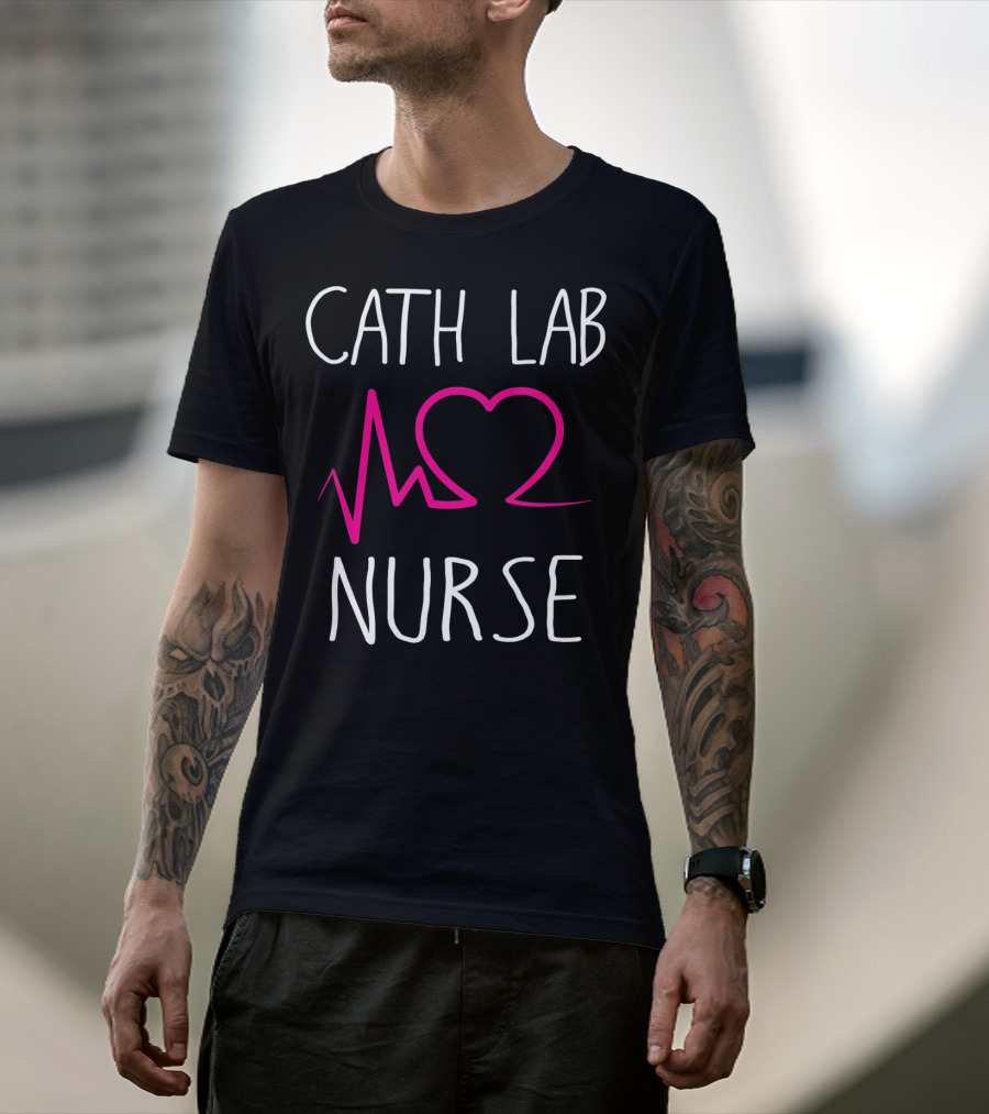 Cath Lab Nurse Heartbeat Love Pulse T-Shirt