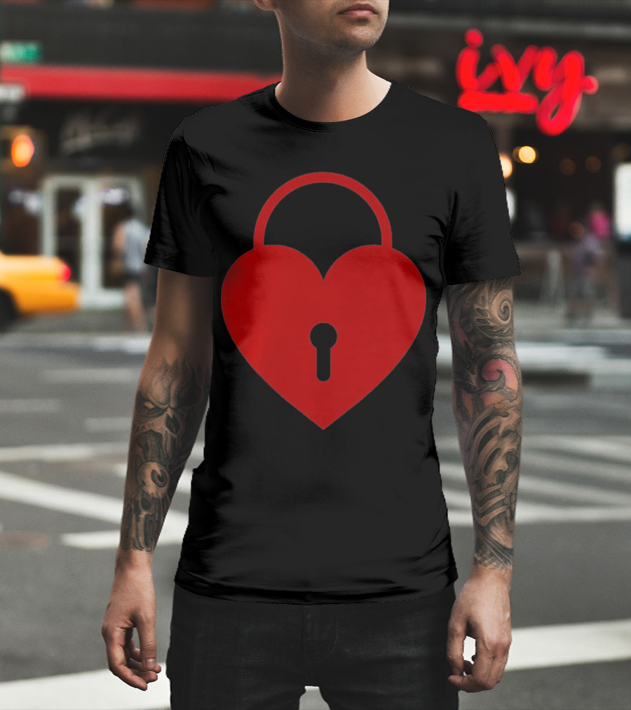 Valentines Day Heart Lock Key Symbol For Couples T-Shirt