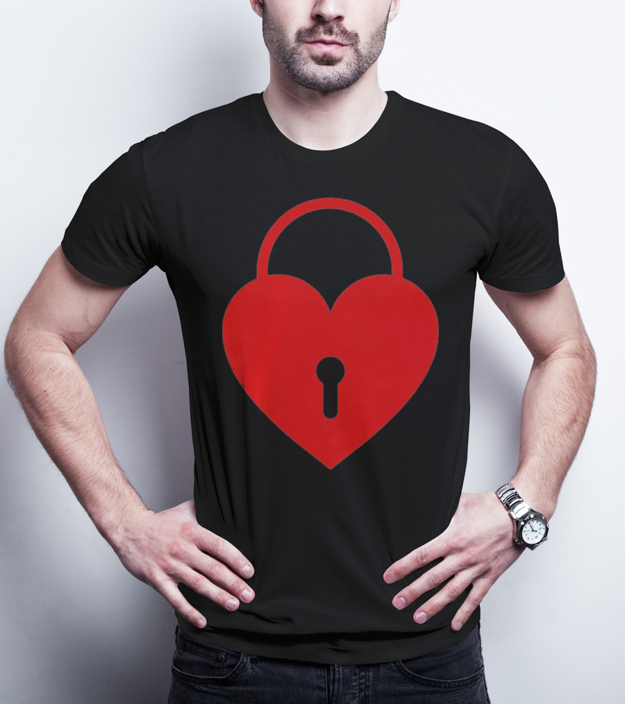 Valentines Day Heart Lock Key Symbol For Couples T-Shirt