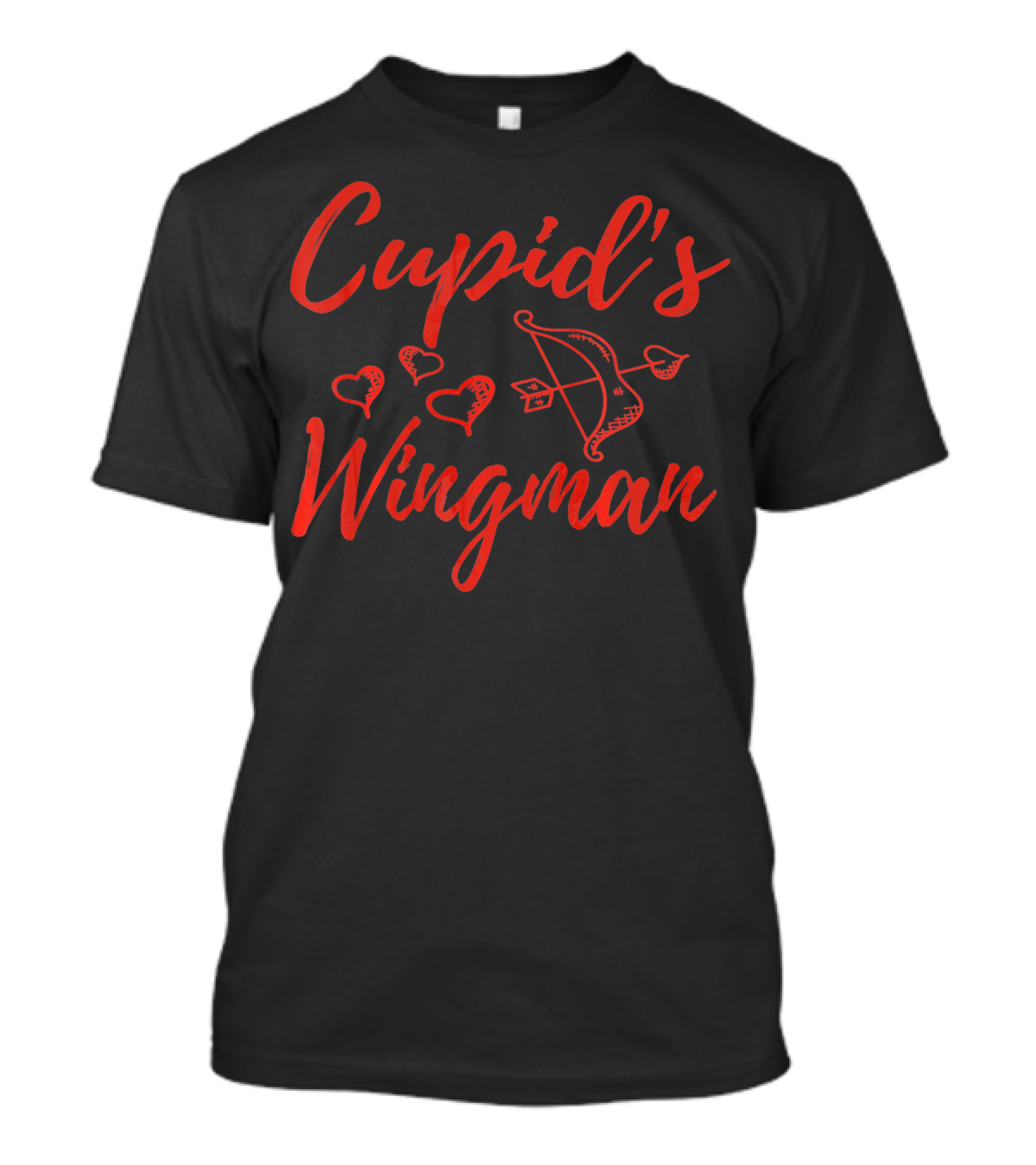 Cupid's Wingman Funny Valentine's Day Bow Hearts T-Shirt