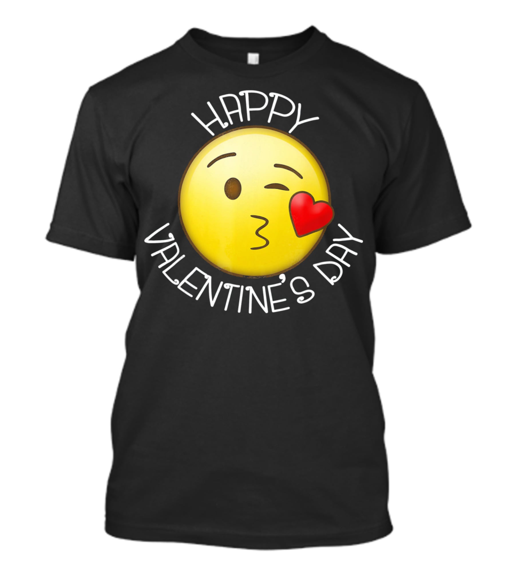 Happy Valentine's Day Cute Blow Kiss Heart Emoji Wink T-Shirt