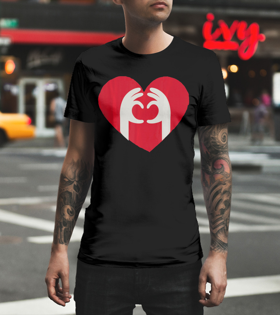 Valentines Day Cute Finger Heart Shape T-Shirt
