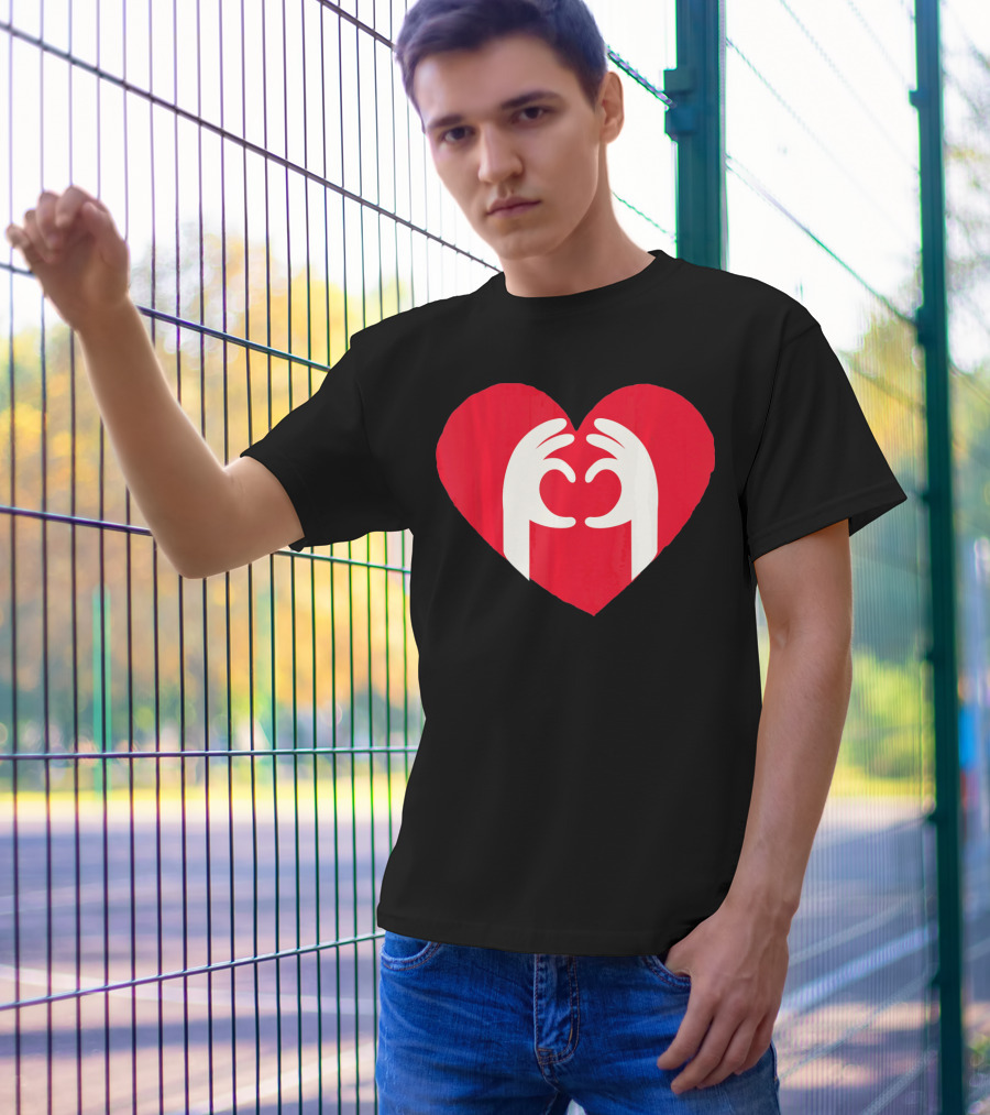 Valentines Day Cute Finger Heart Shape T-Shirt