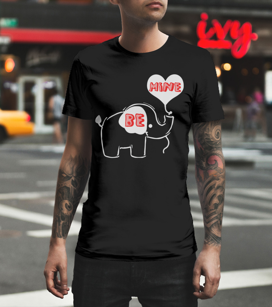 Be Mine Cute Valentines Day Elephant Balloon T-Shirt