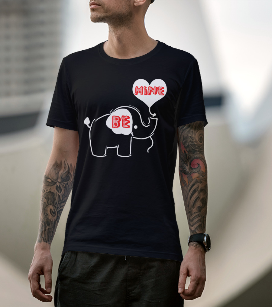 Be Mine Cute Valentines Day Elephant Balloon T-Shirt