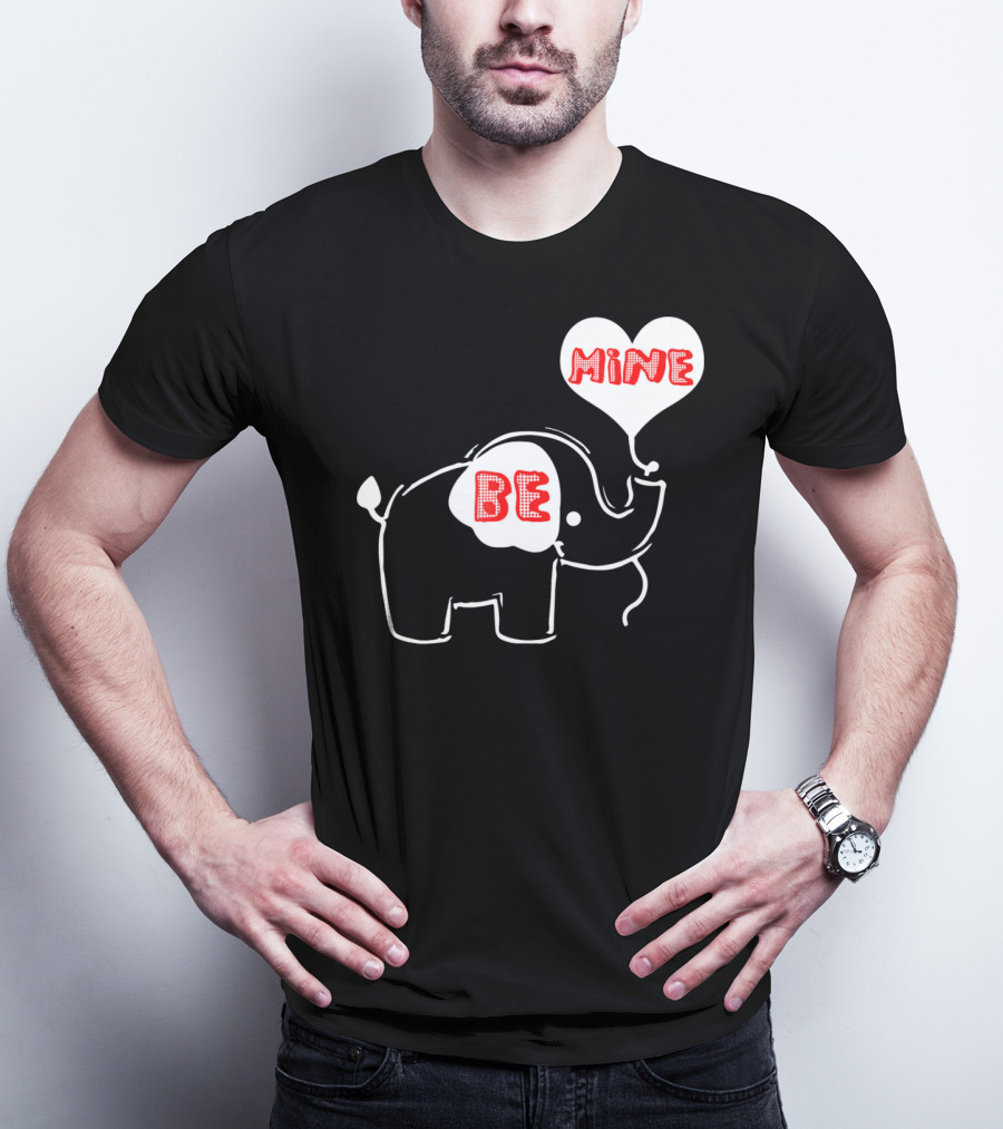 Be Mine Cute Valentines Day Elephant Balloon T-Shirt