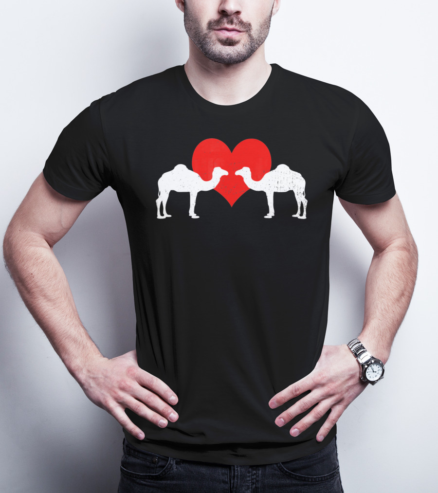 Valentines Day Camels With Heart T-Shirt