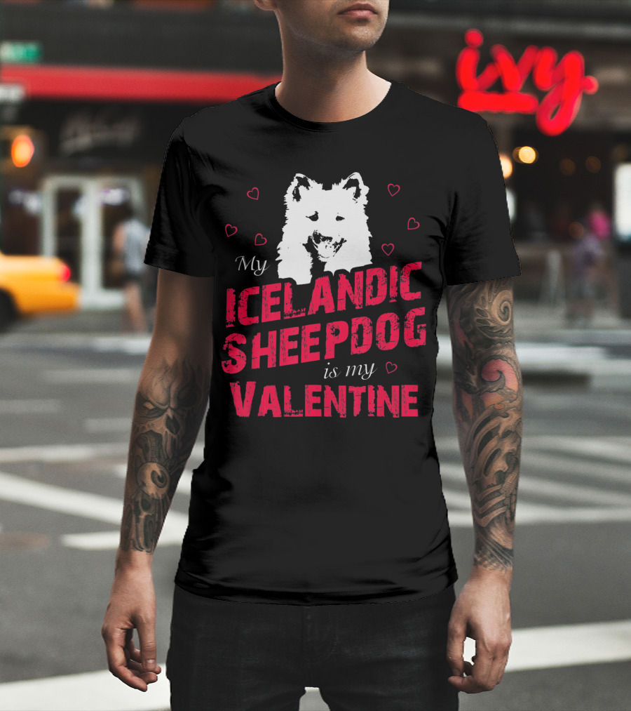 My Icelandic Sheepdog Is My Valentine With Heart T-Shirt