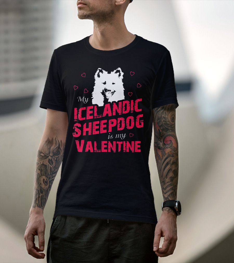 My Icelandic Sheepdog Is My Valentine With Heart T-Shirt