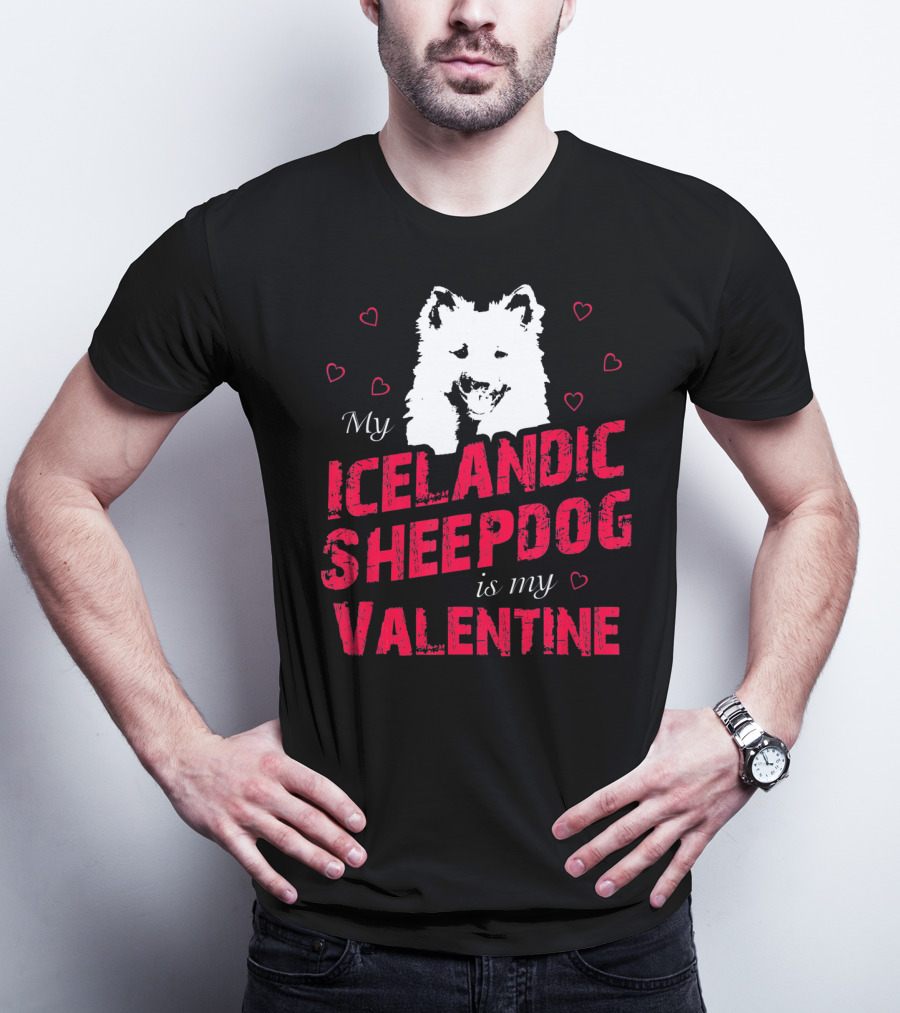 My Icelandic Sheepdog Is My Valentine With Heart T-Shirt