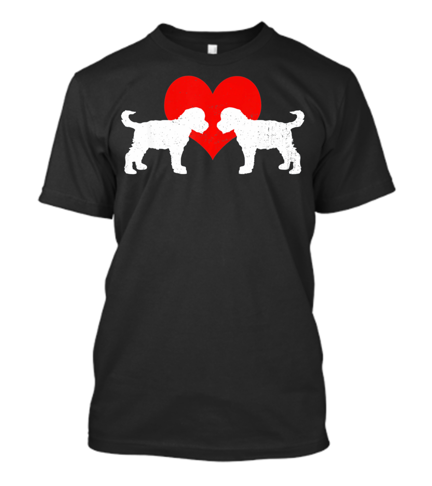 Schnoodle Heart Valentines Red Love Pair T-Shirt