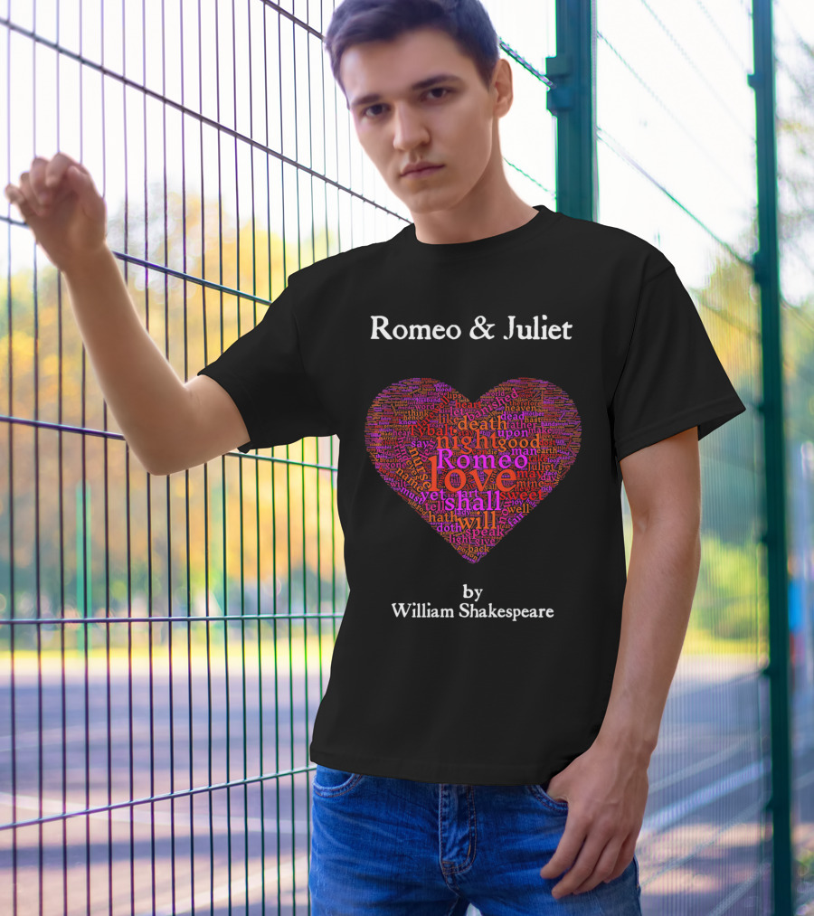 Romeo And Juliet Love Heart By William Shakespeare T-Shirt