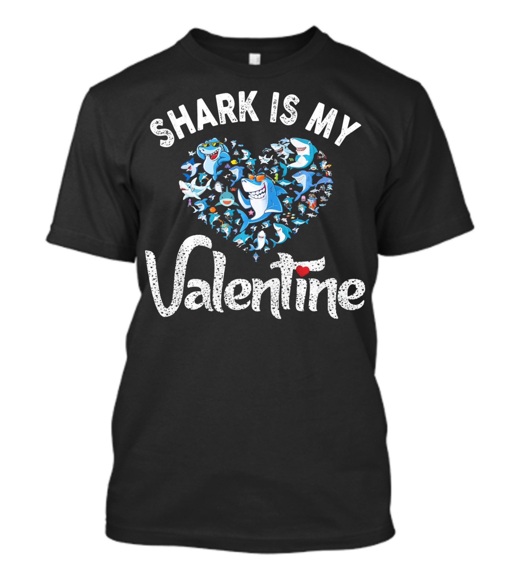 Shark Is My Valentine Shark Lovers Family T-Shirt